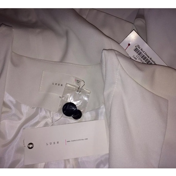 Lush | Jackets & Coats | New Lush Tuxedo Jacket Blazer Hi Low Hem Ivory ...